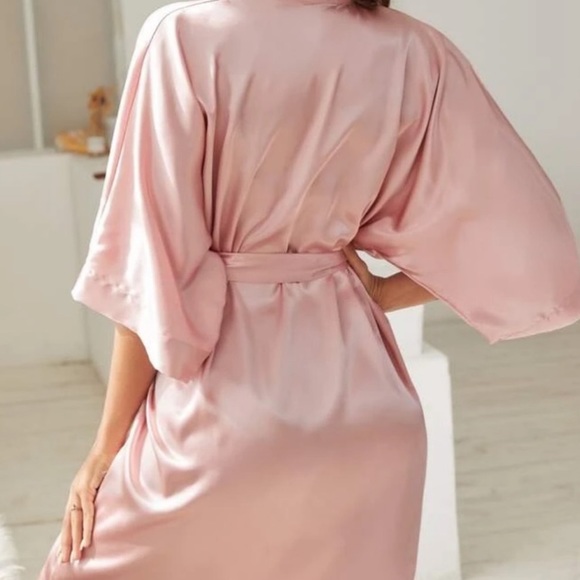 Intimates & Sleepwear | Light Pink Satin Robe | Poshmark